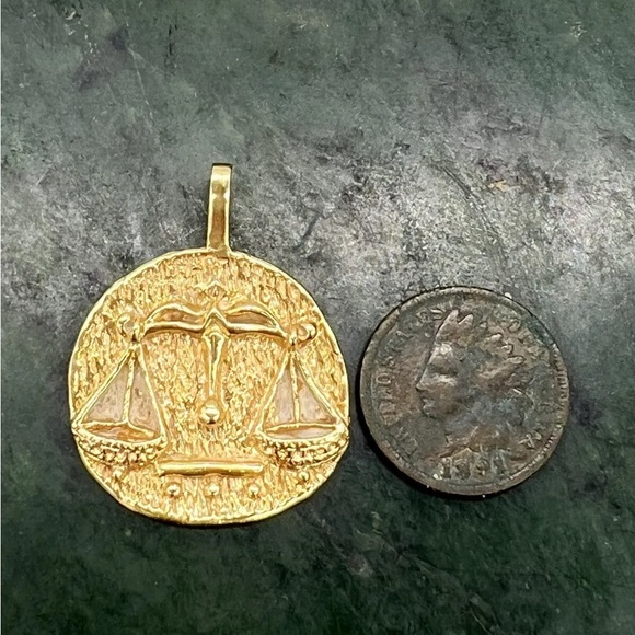 Other | Zodiac Solid 14k Libra Scale Pendant | Poshmark
